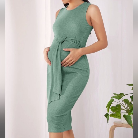 Dresses | Maternity Tie Front Solid Bodycon Dress | Poshmark